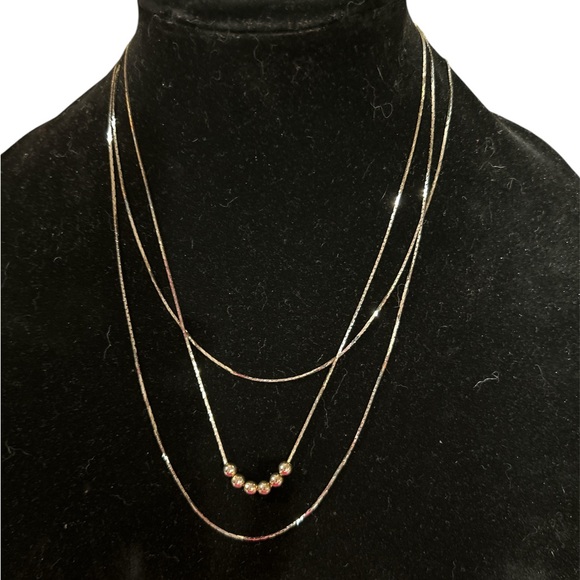 Source Unknown | Jewelry | Vintage Triple Strand Silver Tone Snake ...